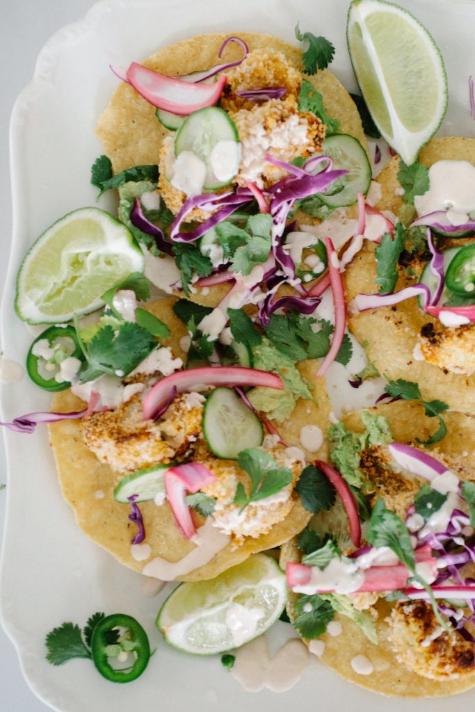 Crispy Cauliflower Tostadas - Monika Hibbs