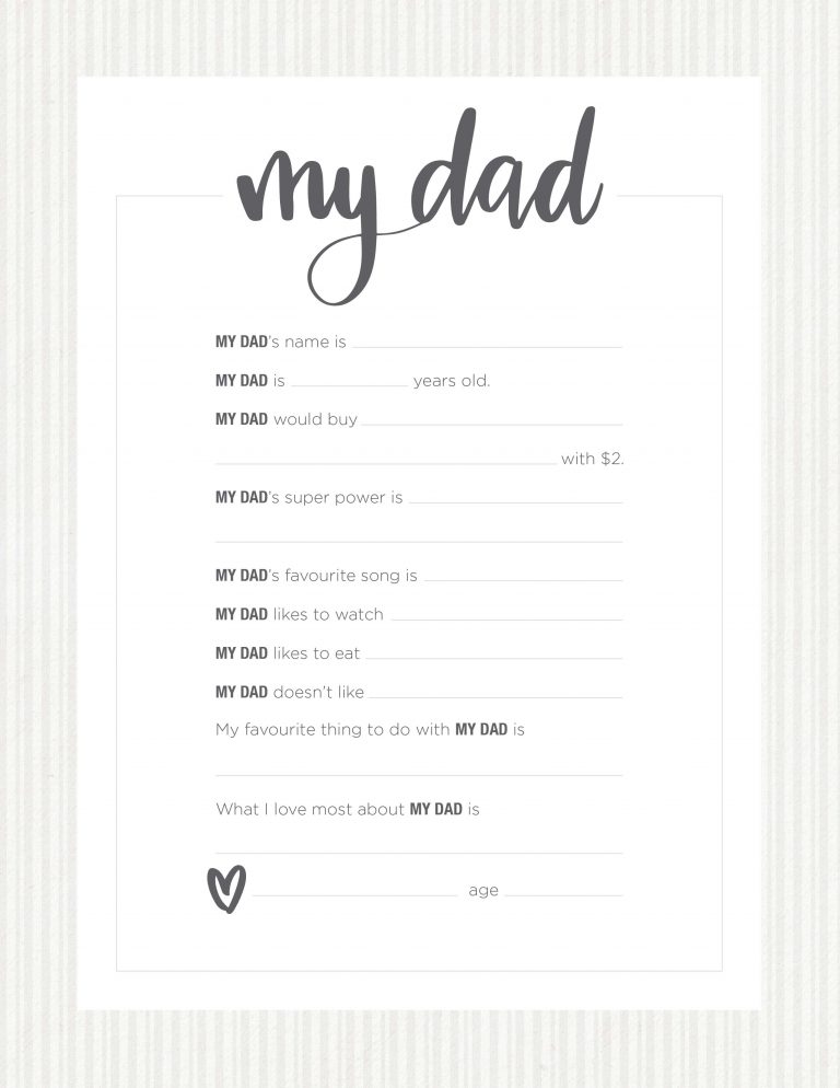 Father's Day Questionnaire Download - Monika Hibbs