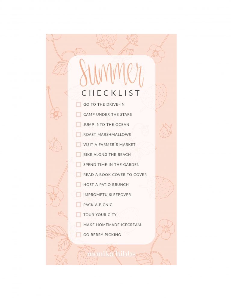 A Summer Checklist - Monika Hibbs