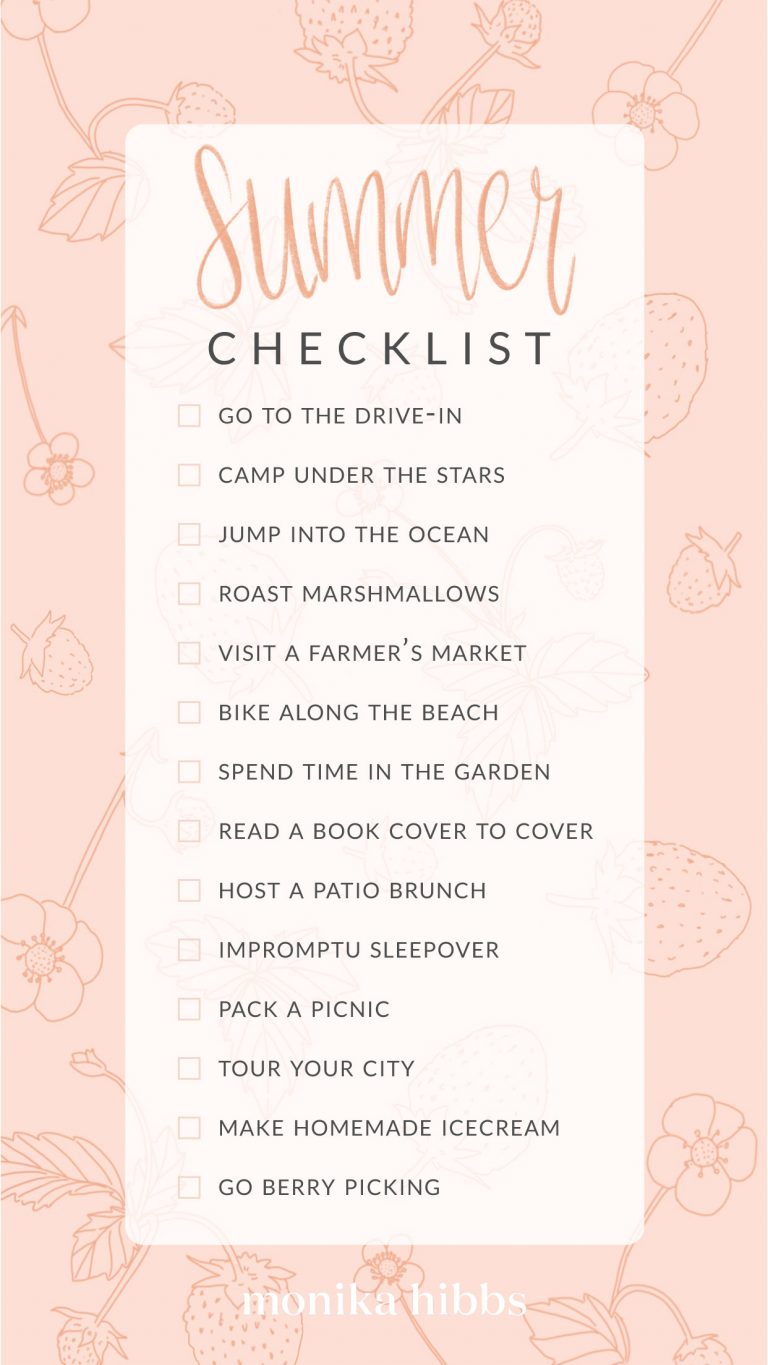 A Summer Checklist - Monika Hibbs
