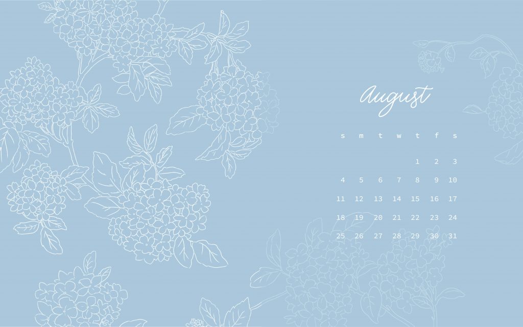 White Box August Desktop Calendar - Monika Hibbs