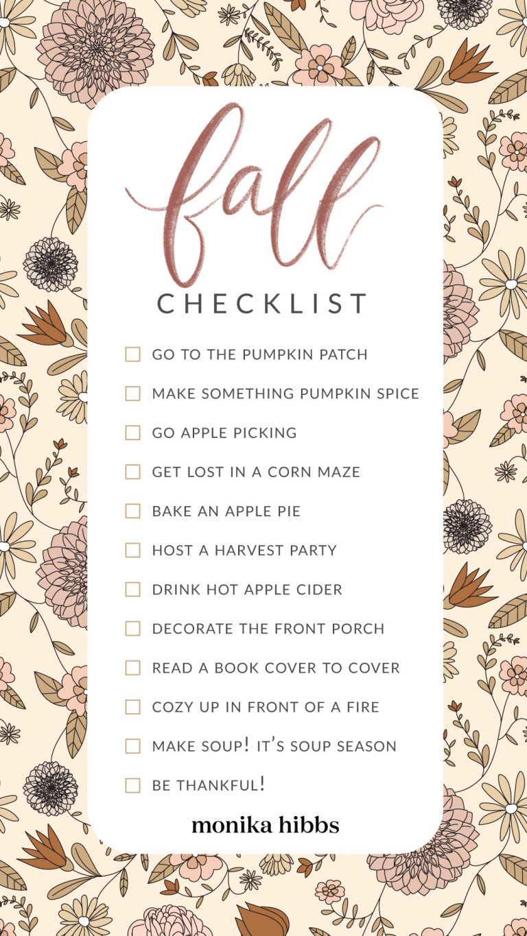 Fall Checklist - Monika Hibbs