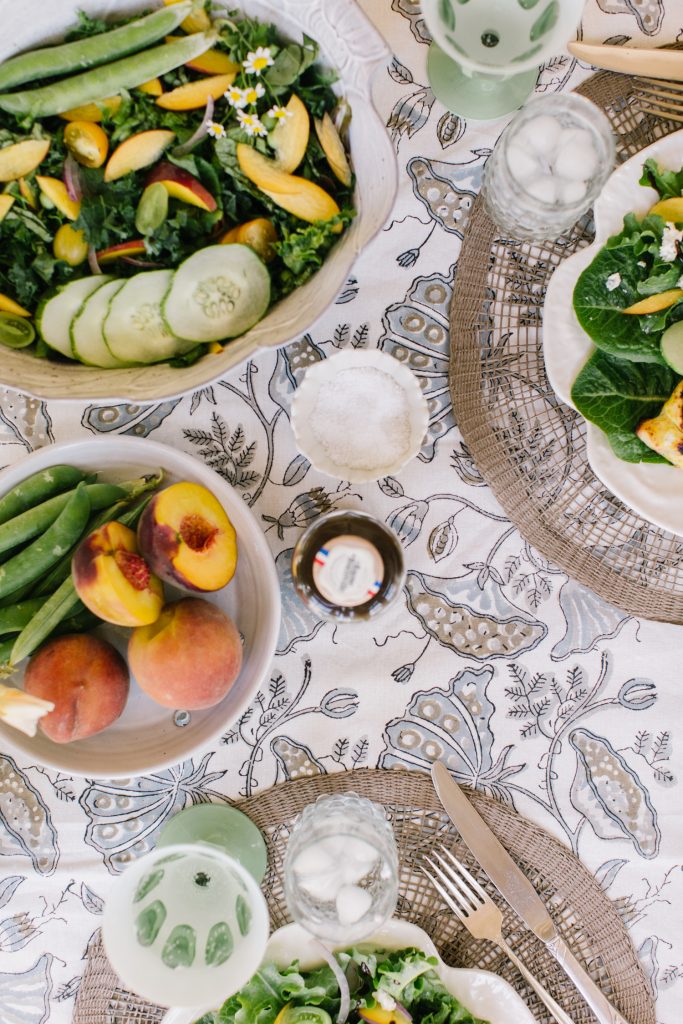Garden Salad with Peach Grilled Chicken - Monika Hibbs