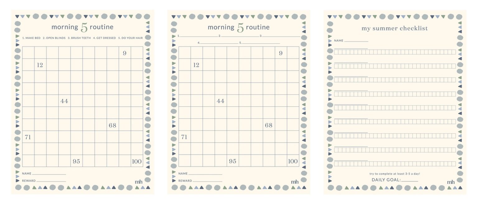 Morning 5 Routine Printable - Monika Hibbs