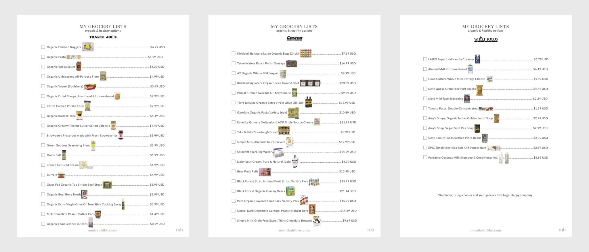 My Grocery Lists - Monika Hibbs